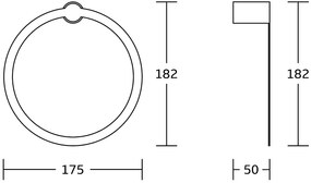 Mexen Base, prstenový držák na ručníky, černá matná, 7088232-70