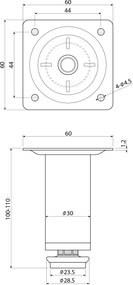 Aqualine KERAMIA FRESH stavitelná nožička 10077 chrom