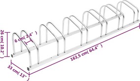 vidaXL Stojan na kola pro 6 kol ocel [154421] Barva: Stříbrná