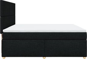 Box spring postel s matrací černá 180x200 cm textil 3293654