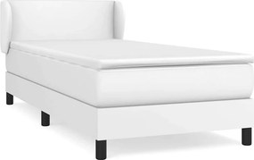 Box spring postel s matrací bílá 90x190 cm umělá kůže 3127164