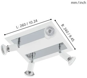 Eglo 94962 - LED Bodové svítidlo SARRIA 4xGU10-LED/5W/230V