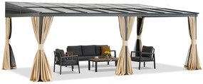 Hliníkový přístřešek na terasu 4 x 6 m Tarragona Premium Garden Point béžový