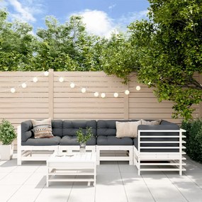 6dílná zahradní sedací souprava s poduškami bílá masivní dřevo 3186005