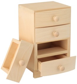 ČistéDřevo Dřevěná skříňka se čtyřmi šuplíky
