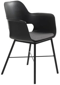 OnaDnes -20% Černá plastová jídelní židle s područkami Unique Furniture Whistler