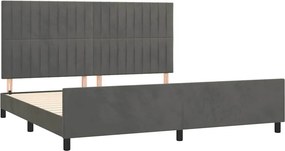 Rám postele bez matrace tmavě šedý 200 x 200 cm samet 3125898