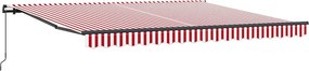 Stahovací markýza Červená a Bílá 400 × 350 cm 3330755