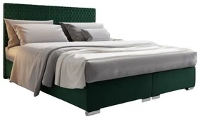 Manželská postel 140 cm Harlan (zelená) (s roštem, matrací a úl. prostorem). 1026024