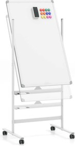 Costway Oboustranná magnetická tabule s kolečky, stojanem a – 60 × 100 cm