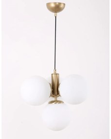 Závěsné svítidlo se skleněným stínidlem ve zlato-bílé barvě ø 15 cm Hector – Squid Lighting
