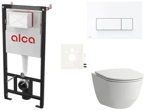 Cenově zvýhodněný závěsný WC set Alca do lehkých stěn / předstěnová montáž+ WC Laufen  SIKOASL7