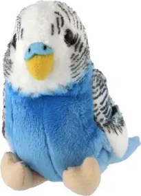TEDDIES Plyšová andulka vlnkovaná modrá / 13 cm / od 0 měsíců