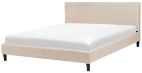 Čalouněná postel béžová 160 x 200 cm FITOU Beliani