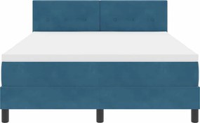 Postel s boxspringem s čelo Tmavě modrá 160 x 200 cm samet 3339186