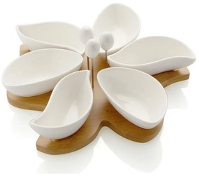 Porcelánové/bambusové servírovací misky v sadě 6 ks 95 ml Hors D'Ouvre – Brandani