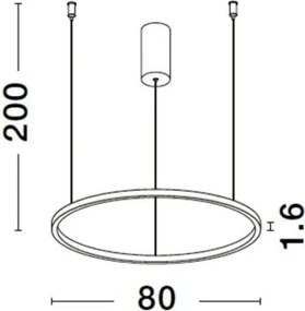 Závěsné LED svítidlo NOVA LUCE TARQUIN 46W 3000K 9345605 stmívatelné Triac
