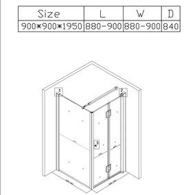 BPS-koupelny Čtvercový sprchový kout HYD-SK1180B 90x90 chrom/transparent + vanička HYD-SSV-RIKO černá