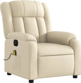 Elektrické masážní polohovací křeslo krémové textil 3205313