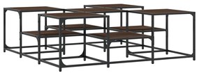 Konferenční stolek hnědý dub 121 x 121 x 40 cm kompozitní dřevo - Default Title