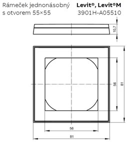 ABB Levit M rámeček 55x55 onyx/kouřová černá 3901H-A05510 63