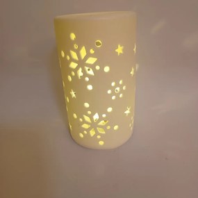 LED keramický svícen na baterie 7,5 × 12,5 cm, teple bílá, IP20, LR44