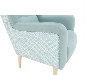 Kondela Designové křeslo, látka mentolová/vzor, BELEK