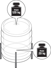 Tchibo - Taburet s úložným prostorem - barva: černá