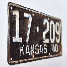 Americká SPZ Kansas 1940 Black 17-209