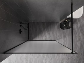 Mexen, Mexen Kioto-XF sprchová stěna s rámem 90 x 202 cm, matná 10 mm, černá - 800-090-104-70-30-X