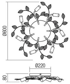 Redo 02-981 - Přisazený lustr TIARA 7xE14/28W/230V