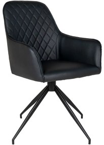 OnaDnes -20% Nordic Living Černá koženková otočná jídelní židle Malvik