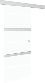 Posuvné dveře ESG sklo a hliník 90 x 212 cm stříbrné 288053