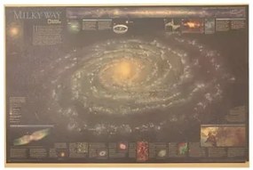 Plakát Vesmírný průzkum, Milky Way Nebula Map 72.5 x 48.5 cm
