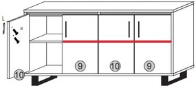 Komoda NEWADA 7 Mlot 170/83/41 barevné provedení: dub artisan/antracit