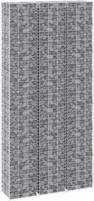 Gabionové vyvýšené záhony 3 ks 30 x 30 x 150 cm železo 151250