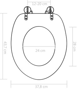 vidaXL Marketos WC sedátko s funkcí pomalého sklápění 2 ks MDF motiv mušlí