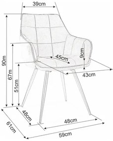 Jídelní židle Lilia Velvet, zelená / černá