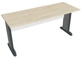 Stůl pracovní rovný 160 cm hl. 60 cm - Hobis Cross CE 1600 Dekor stolové desky: akát, Dekor lamino podnože: bílá, Barva nohou: černá