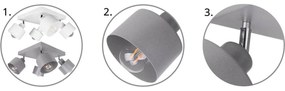Stropní svítidlo PATTAYA, 4x kovové stínítko (výběr ze 3 barev - možnost polohování), P
