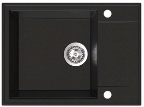 Sink Quality Sink55, kuchyňský granitový dřez 620x460x215 mm, černá se zlatými tečkami, SKQ-SINK.L.1KKO
