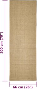 Sisalový koberec pro škrabací sloupek 66 x 200 cm 3203411