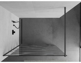 Mexen Kioto, sprchová zástěna Walk-In 110 x 200 cm, 8mm čiré sklo bílý vzor, ​​grafitový profil, 800-110-101-95-97