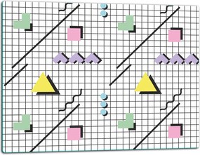 Skleněná Deska Na Krájení 52x40 Mozaika Tvrzené Sklo 7v1