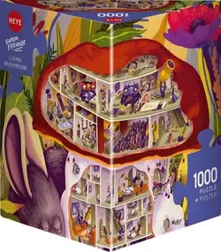 HEYE Puzzle Superfreunde: Houbový dům / 1000 dílků / 50 × 70 cm