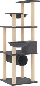 Škrabadlo pro kočky se sisalovými sloupky tmavě šedé 141 cm 171749