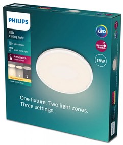 Philips 8719514431904 led stropní svítidlo ozziet 1x18w | 1800lm | 2700k - stmívatelné - sceneswitch, bílá