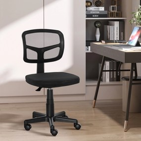 Vinsetto Ergonomická síťová kancelářská židle 360° otočná s nastavovací výškou, prodyšným bederním opěradlem a bezpodmínečnými kolečky 43x48x77,5-89,…