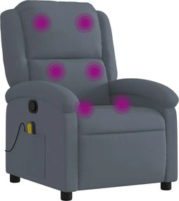 Masážní křeslo s polohovacím mechanismem, tmavě šedé sametové 3205494