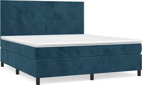 Box spring postel s matrací tmavě modrá 160x200 cm samet 3142915